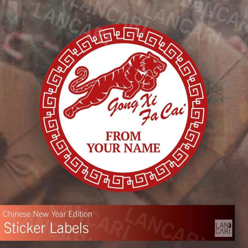 Jual Stiker Label Happy Chinese new year imlek custom modern Stickers ...