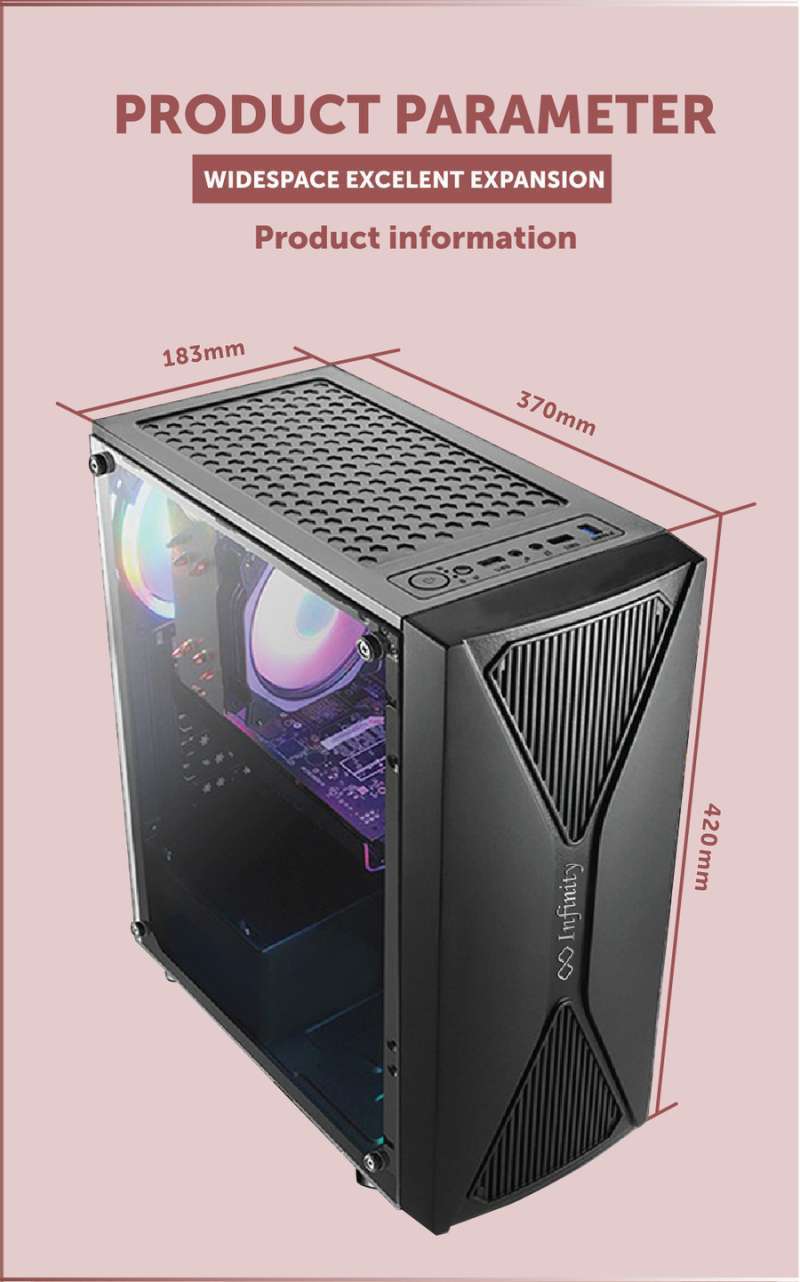 Jual Casing Gaming Pc Infinity Elysium V2 Matx Atx Tempered Glass Di ...
