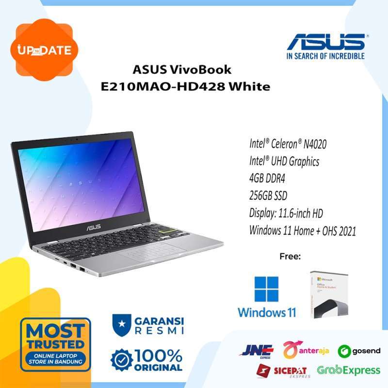 Jual Asus E210MAO-HD428 Intel N4020 4GB 256GB SSD 11.6HD W11 OHS2021 ...