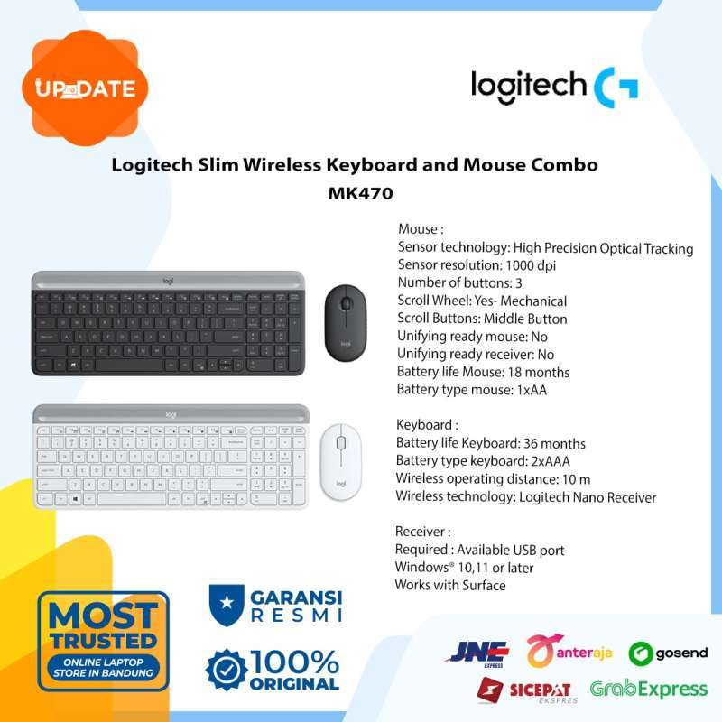 Jual Logitech MK470 Slim Wireless Keyboard and Mouse Combo - Putih di ...
