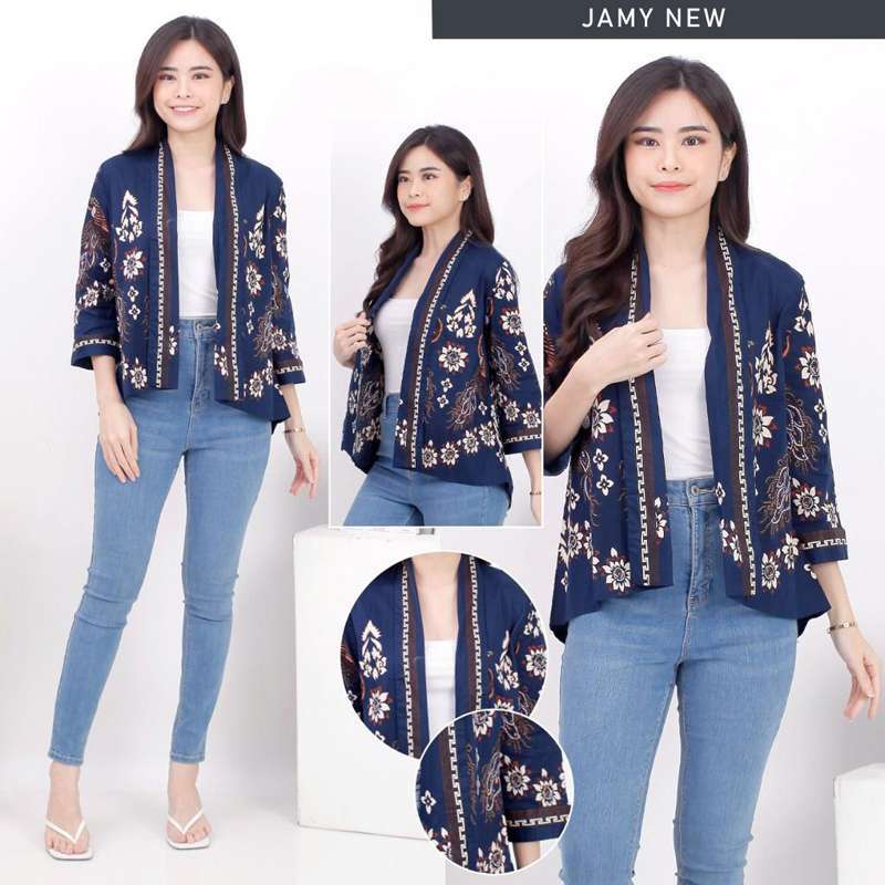 Jual Evercloth Jamy Outer Batik Wanita Luaran Batik Jaket Batik Wanita ...