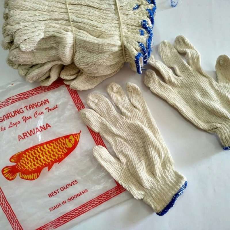 Jual sarung tangan kain kerja 5benang 1 lusin -working gloves di Seller ...