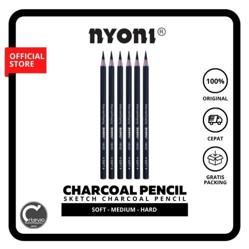 Jual Pensil Gambar Sketsa NYONI Art Charcoal Drawing Pencil - SOFT di ...