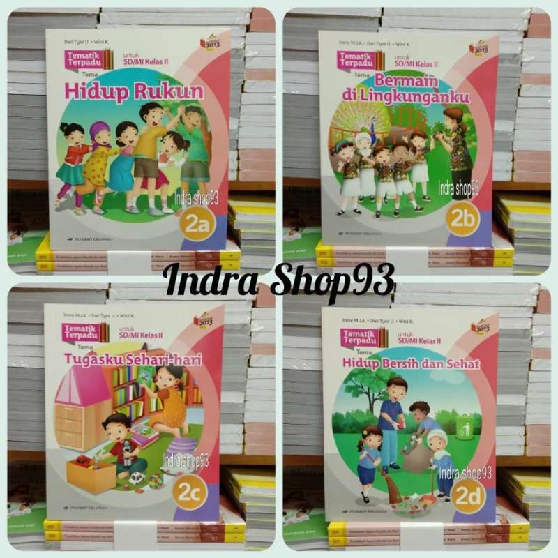 Jual Buku Tematik 2A,2B,2C,2D Kelas 2 SD K13 Revisi Erlangga - Tematik ...