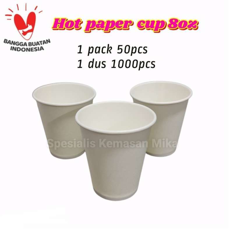 Jual Hot Paper Cup/ Gelas Kertas Minuman Panas 8 Oz (240ml) - Tanpa Penutup di Seller Poppyy ...