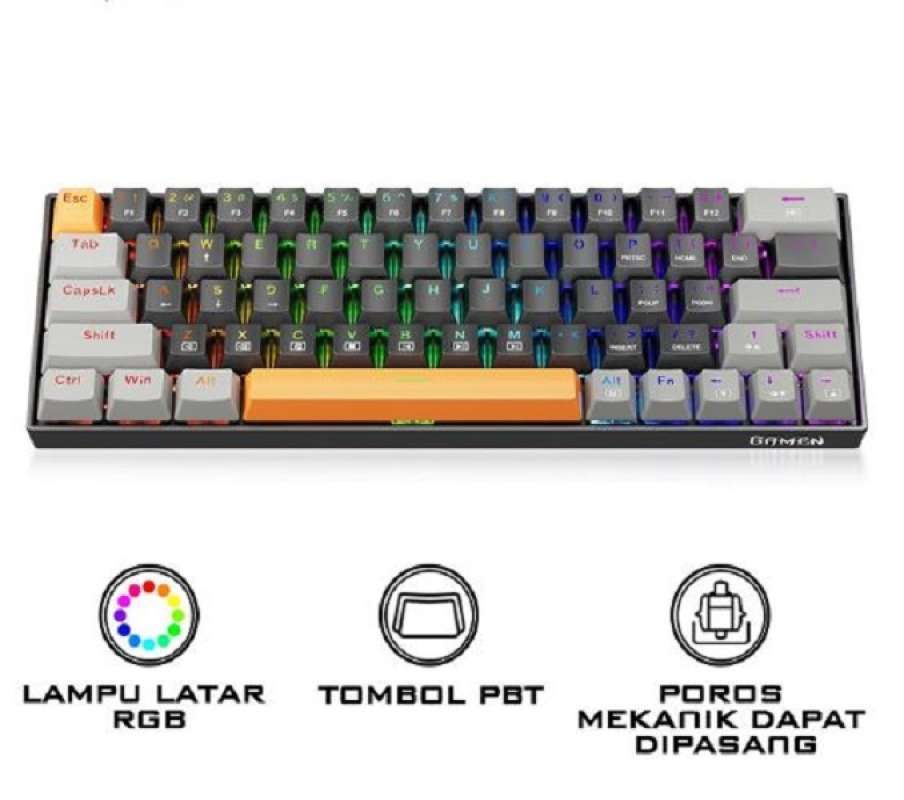 Jual Gamen Titan III Mechanical Switch Blue Gaming Keyboard Wired RGB ...