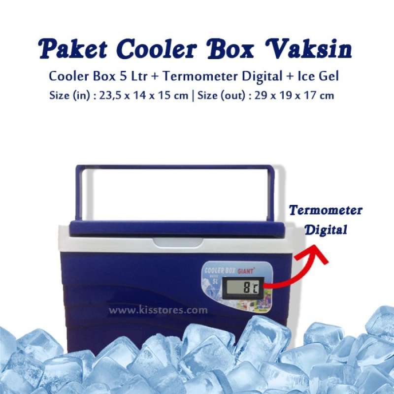 Jual Vaccine Carrier Box + Thermometer Digital / Cooler Box Vaksin di ...