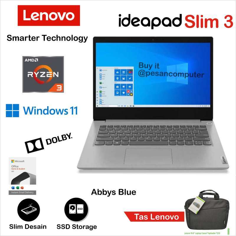 Jual Lenovo IdeaPad Slim 3 UXID 14ADA05 AMD RYZEN 3 3250U RAM 4GB 256GB SSD 14 FHD TN AMD Radeon ...
