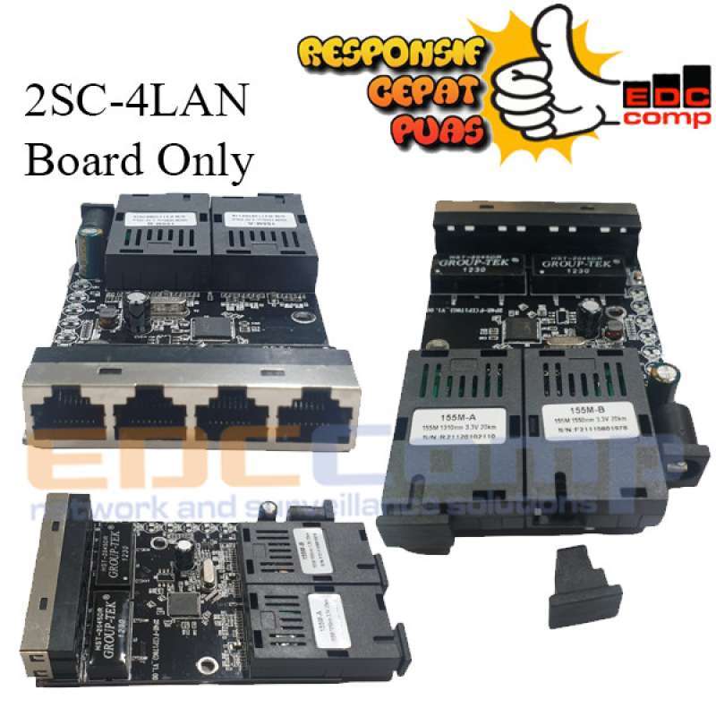 Promo Ethernet Fiber Switch 2 Sc 4 Lan 10/100 |Fo 2 Sc 4 Lan Board Saja ...