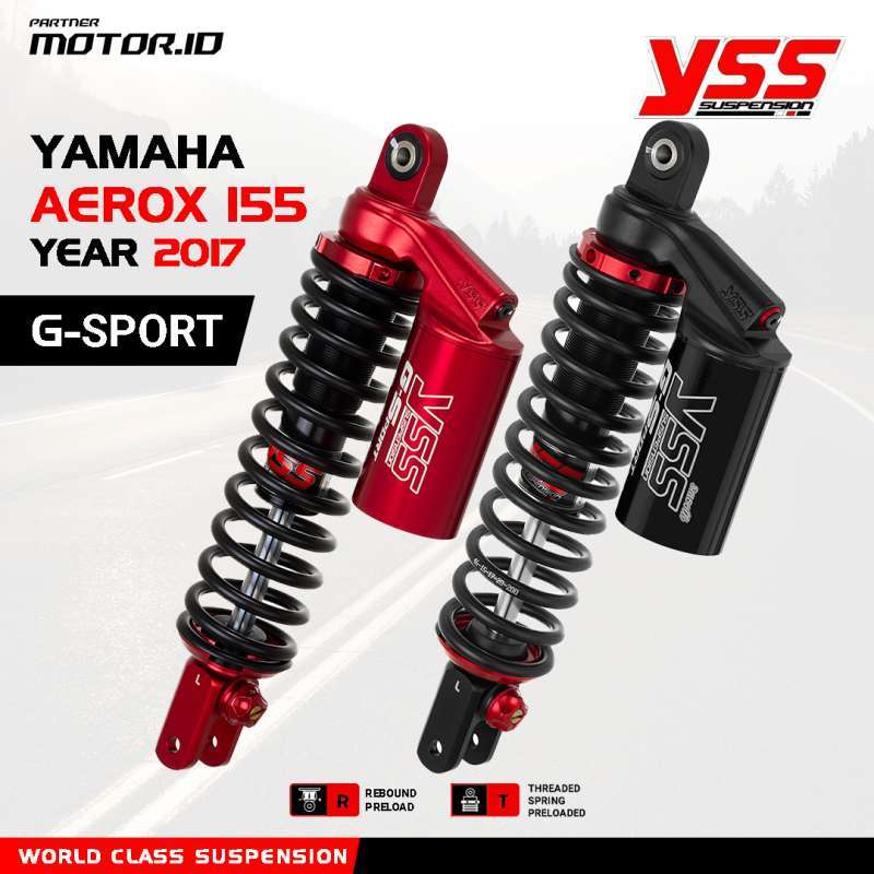 Jual SHOCK BELAKANG YAMAHA AEROX 155 305MM YSS G-SPORT BLACK RED SERIES ...