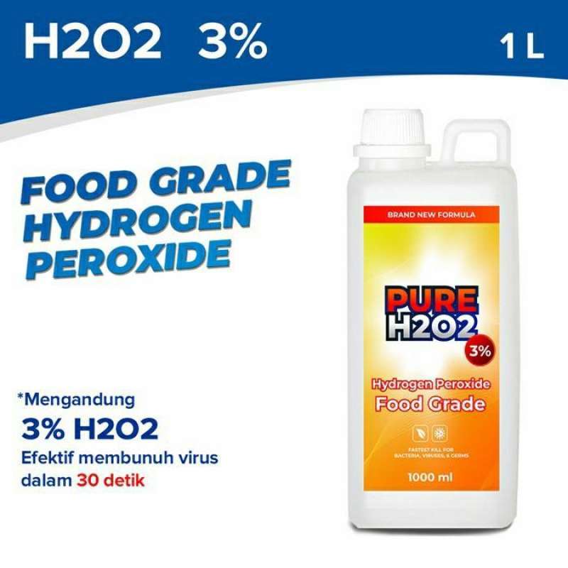 Jual Pure H2o2 3% Food Grade 1 Liter Hydrogen Peroxide 1l [hidrogen ...
