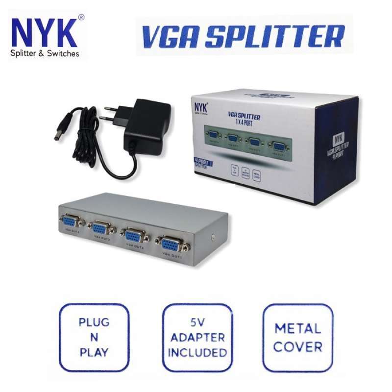 Promo Vga Spliter 4 Port Vga Splitter 4port 1-4 Port Diskon 15% Di ...