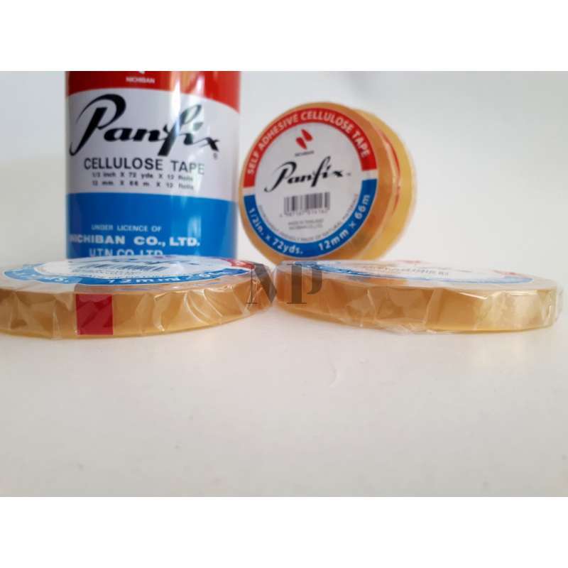 Jual Isolasi Panfix 1/2 inch x 72 yards Solatip Self Adhesive Cellulose ...