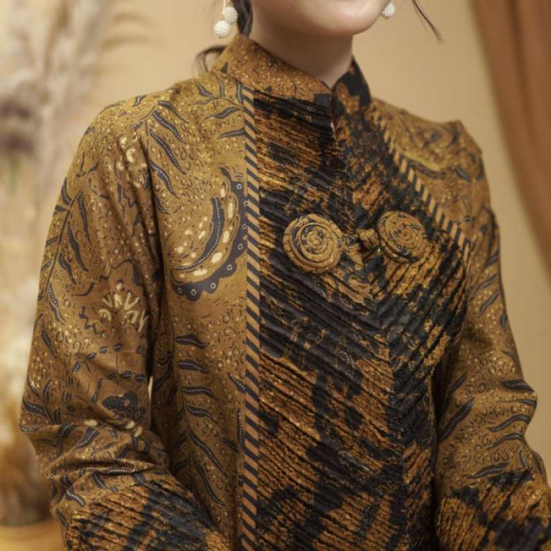 Jual Diskon Nona Rara-rodiah Rmb Sogan D0340,baju Dress Kerja Batik ...