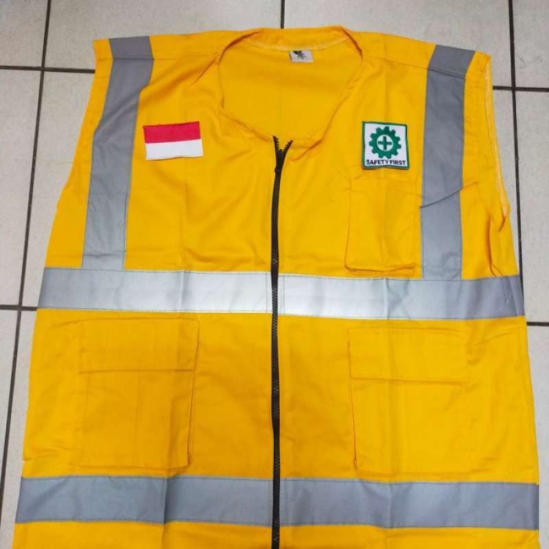 Promo Safety Vest Rompi Proyek Rompi Bahan Drill Warna Kuning + Logo K3 ...