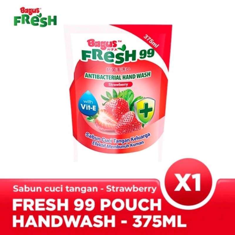 Jual Bagus Fresh 99 Sabun Cuci Tangan Antibakterial Strawberry Pouch ...