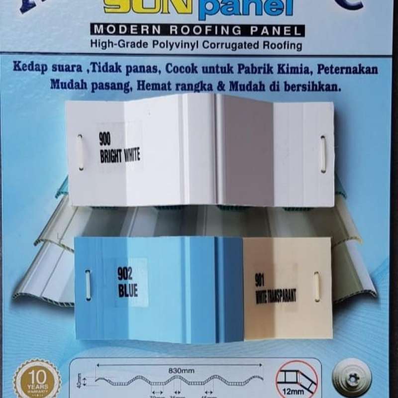 Jual Atap Upvc Sun Panel 77 Transculent / Semi Transparan - Semi ...