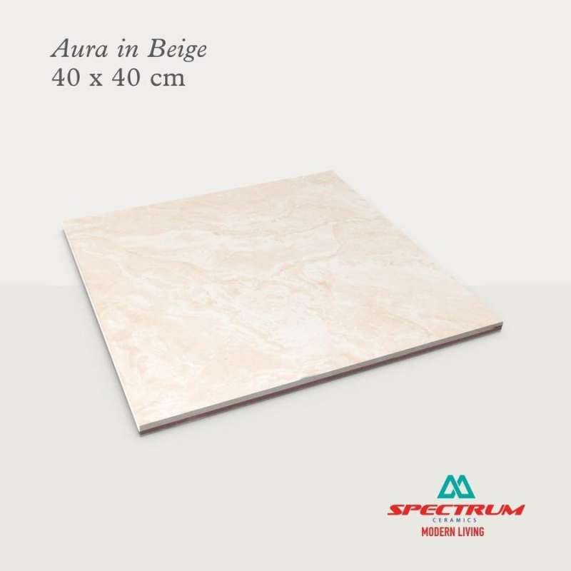 Jual KERAMIK 40X40 AURA BEIGE GLOSSY - MULIA TILE di Seller Naura ...
