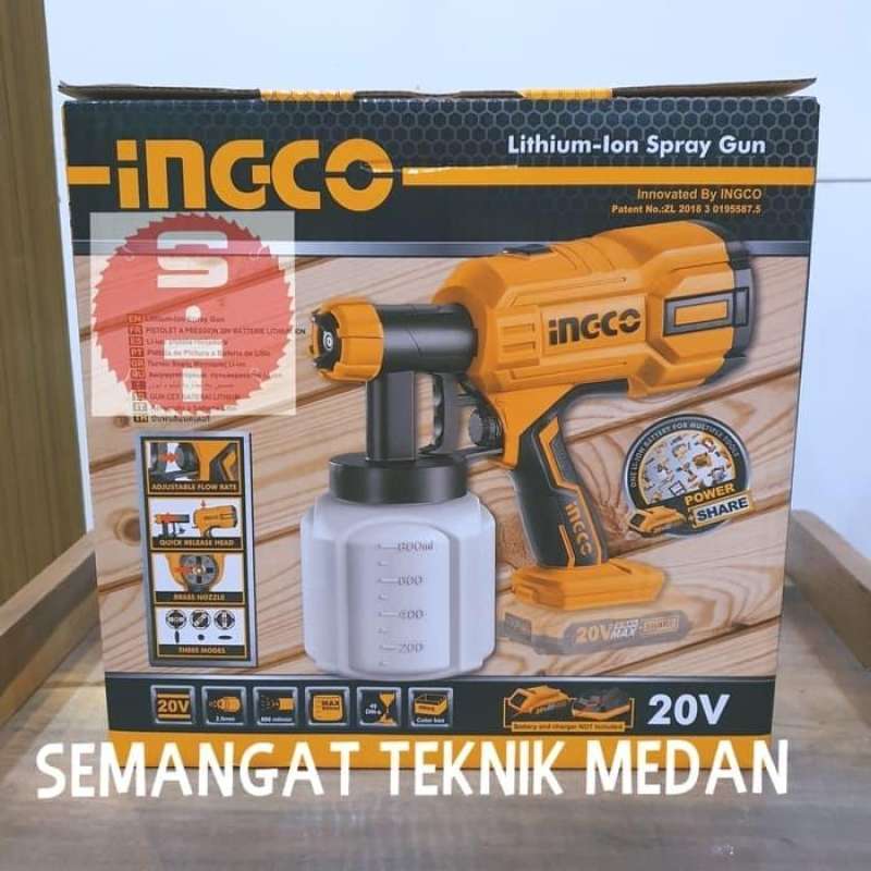 Jual CSGLI2001 SPRAY GUN LISTRIK CORDLESS SEMPROTAN ANGIN CAT UNIT ...