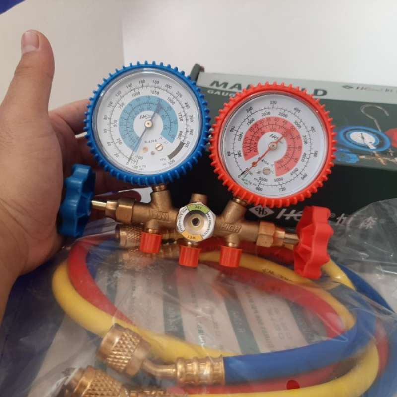 Promo Testing Manifold Double Ac Freon R410 R32 R22 R134 Alat Isi Freon ...
