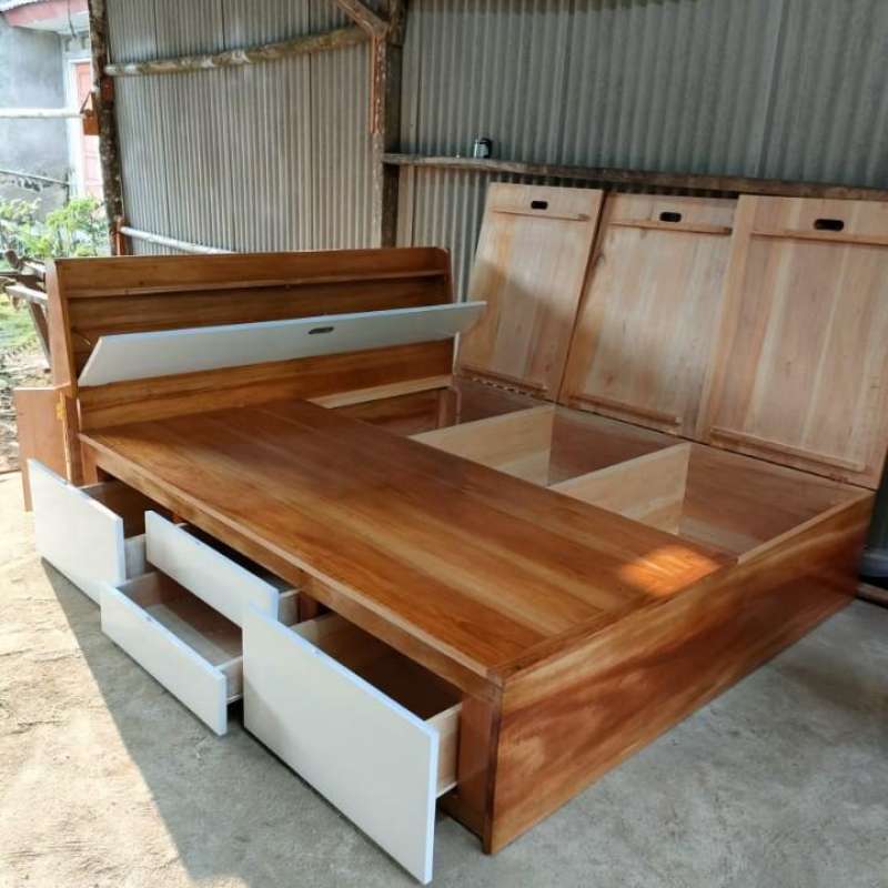 Jual Divan Laci dan kotak penyimpanan Kayu Mahoni solid di Seller ...