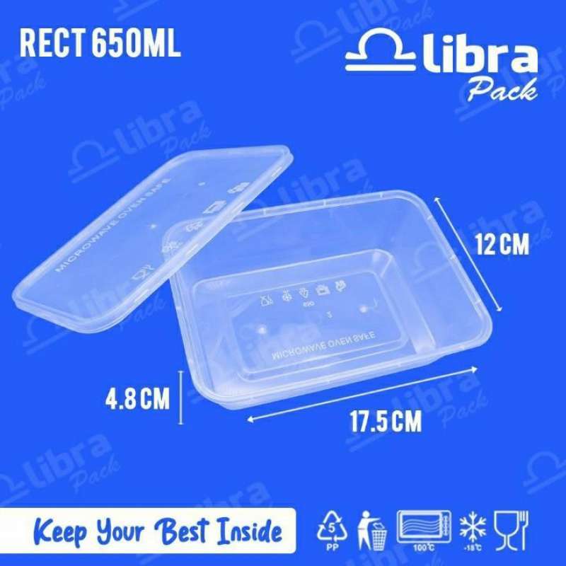 Jual Tempat Makan Plastik Rectangle 500pc Thinwall 650 Ml 1 Dus Di