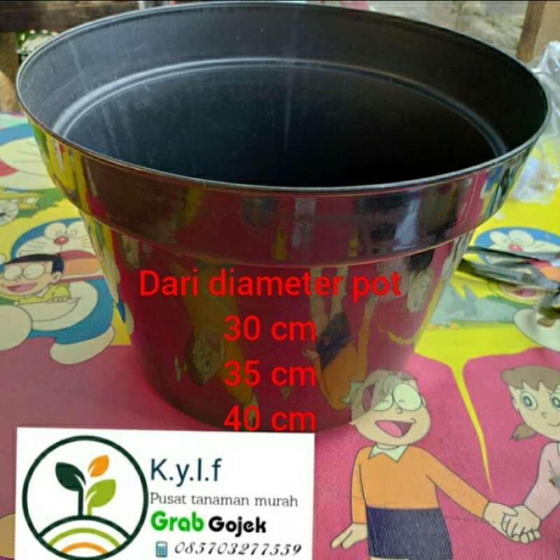 Jual pot tanaman / pot hitam polos / pot bunga / dari ukuran 30,35,40 ...