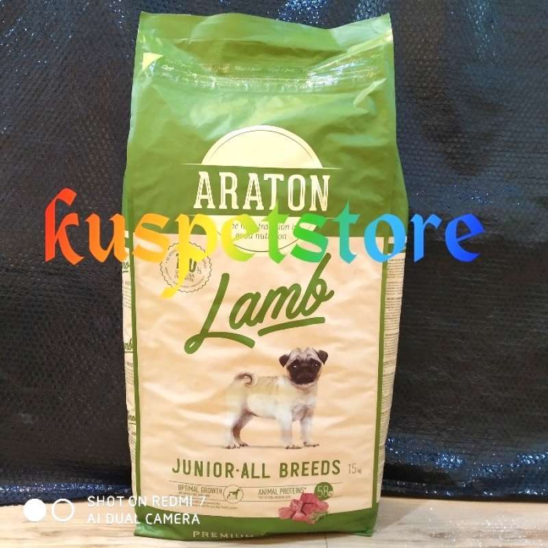 Promo Makanan Anjing Puppy- Dogfood Araton Junior Lamb All Breed 15kg ...
