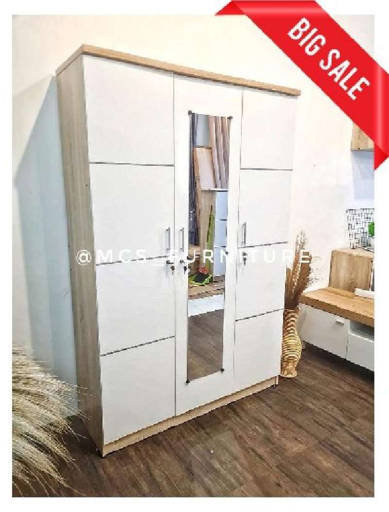 Promo Lemari Pakaian Baju 3 Pintu Mebel Furniture Semarang Diskon 30% di Seller MCS FURNITURE ...