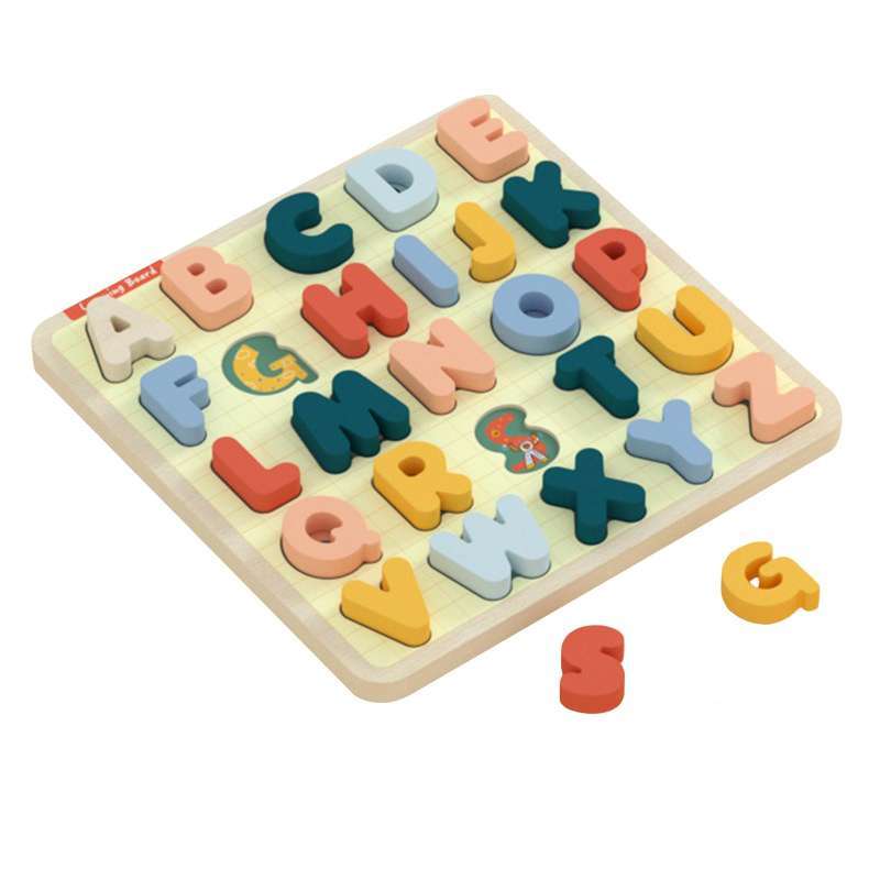 Jual Wooden Puzzle Abc Puzzles Board Alphabet Shape For Preschool ...