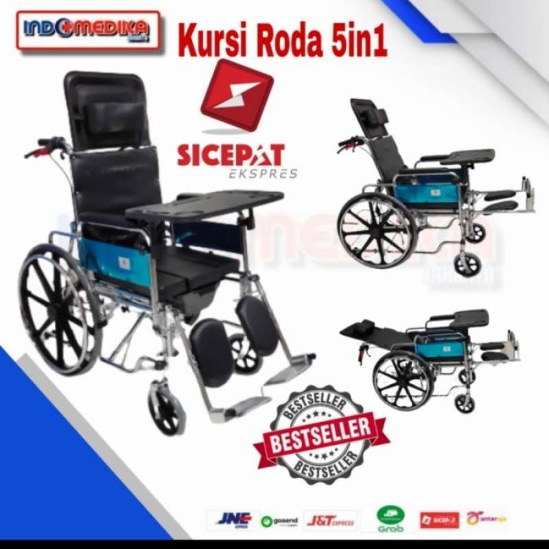 Promo Kursi Roda 5in1 Selonjoran Sella / Kursi Roda Multifungsi 5 in 1 ...