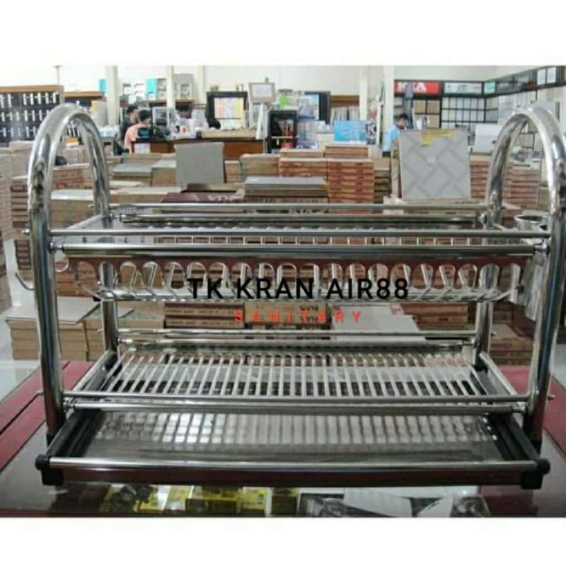 Promo Rak Piring Stainless/Rak Dapur 2 Susun/Tirisan Piring ...