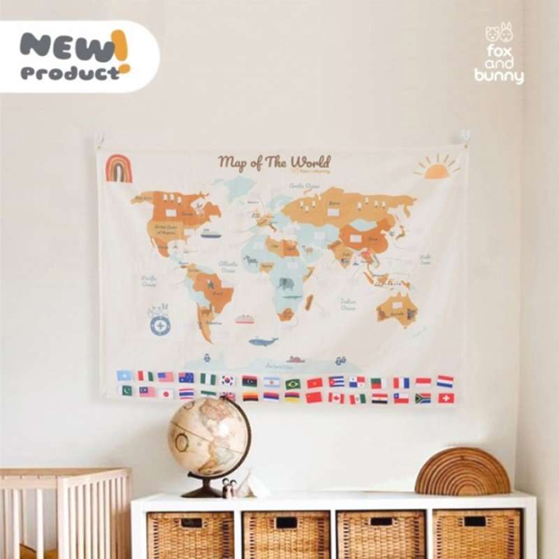Promo Fox and Bunny | Map of The World (Peta Dunia Anak) - Multivariasi ...
