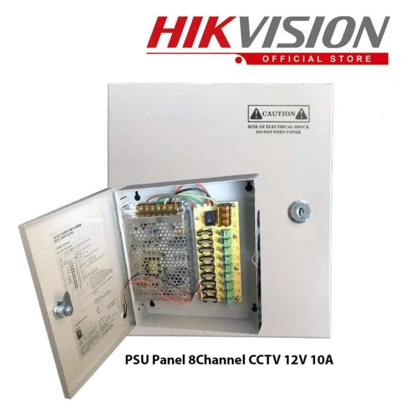 Jual PSU ( Power Supply Unit ) CCTV 12v 10A with Panel box + Fuse 8CH ...
