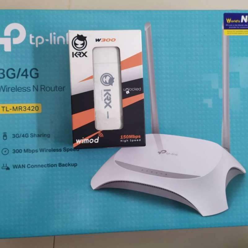 Jual Paket WiFi Router Modem Wimode W300 LTE 4G & TP-LINK MR3420 Siap ...