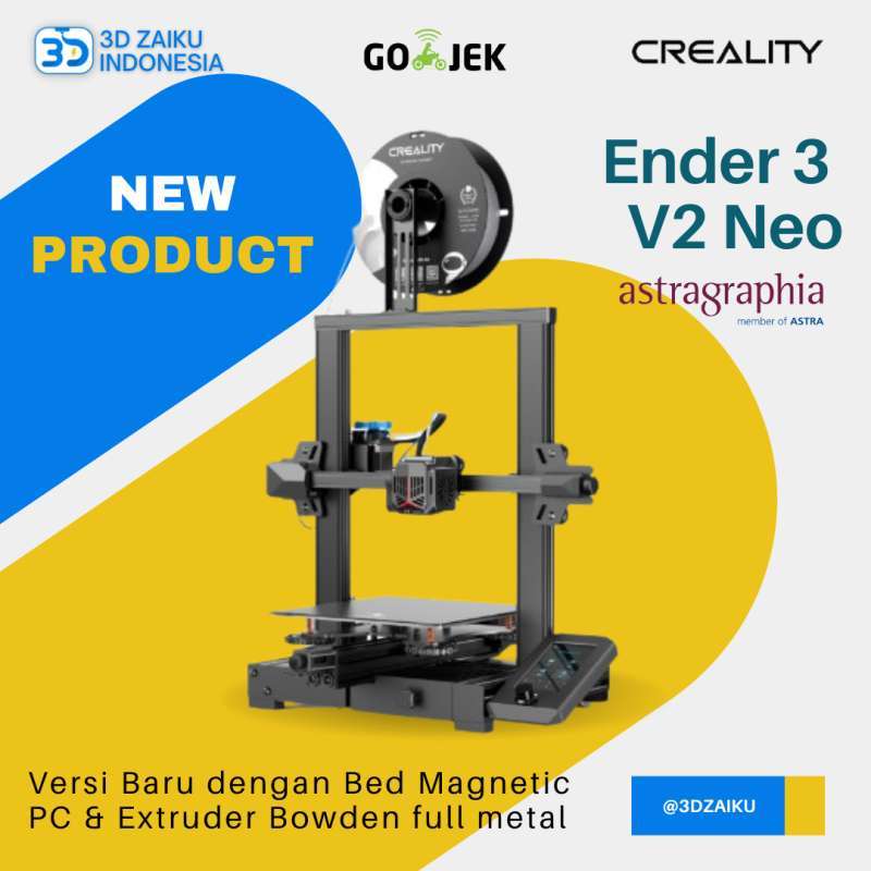 Jual Creality Ender 3 V2 Neo 3D Printer Autoleveling PC Magnetic Bed di ...