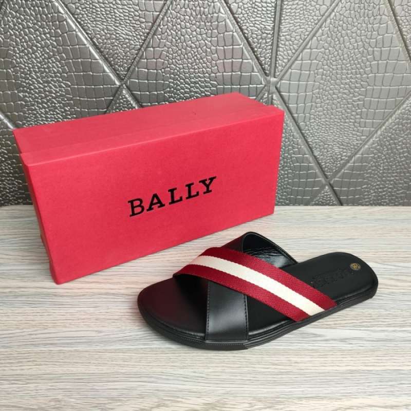 Jual Sandal Selop Cowok Silang Merah Sendal Slide Slippers Leather ...