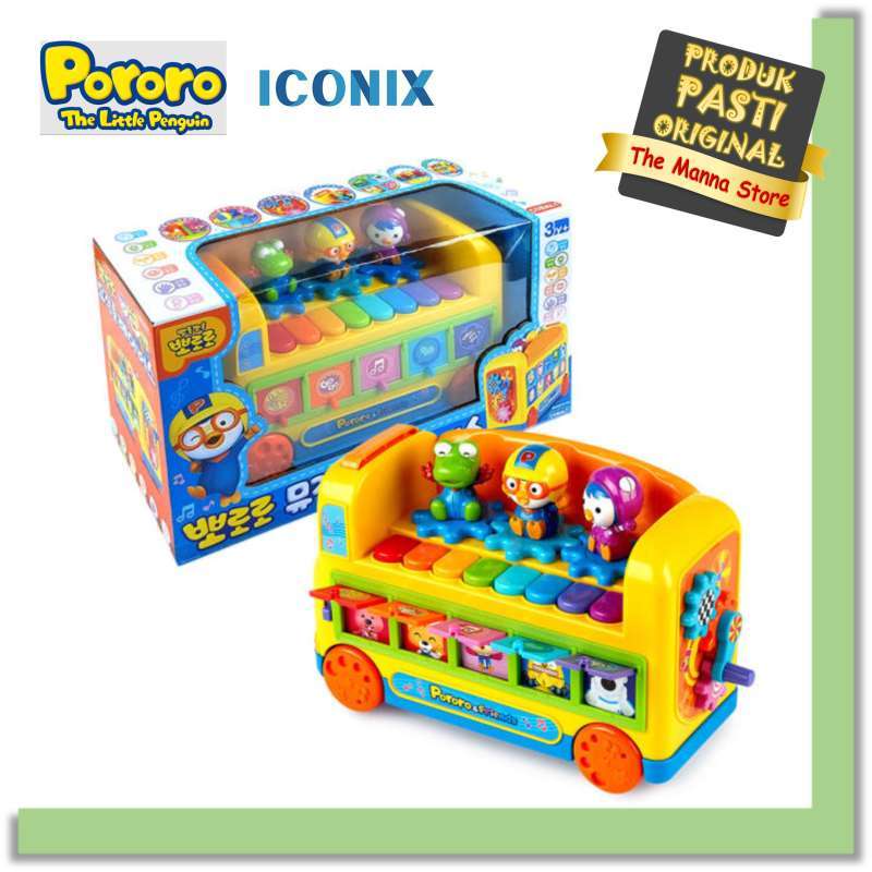 Jual Iconix Pororo the Little Penguin Music Play Bus Korean Toys ...
