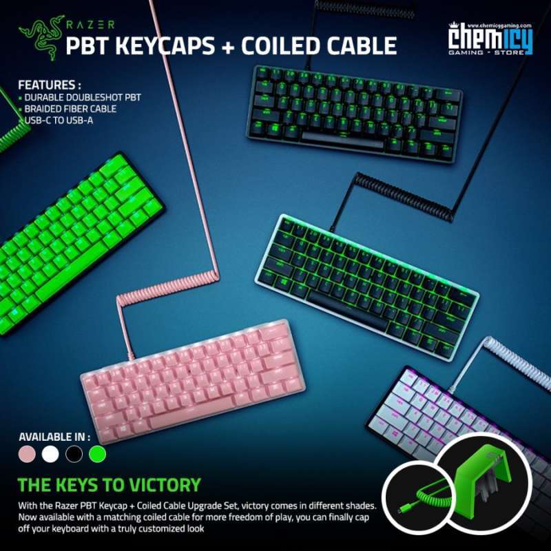 Jual Razer PBT Keycaps 120-Key + Coiled Cable Set for Mechanical ...