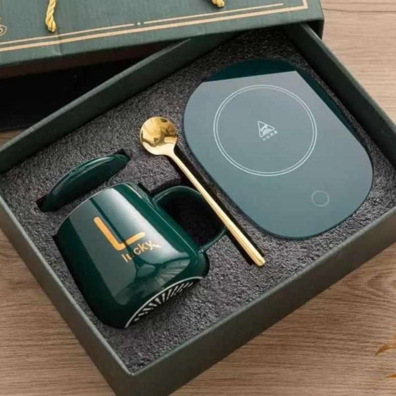 Jual Gelas Set Keramik Dengan Pemanas Kopi Teh Hadiah Souvenir Acara ...