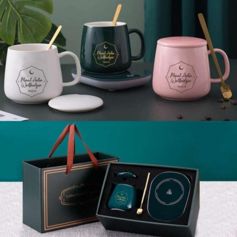 Jual Gelas Set Keramik Dengan Pemanas Kopi Teh Hadiah Souvenir Acara ...