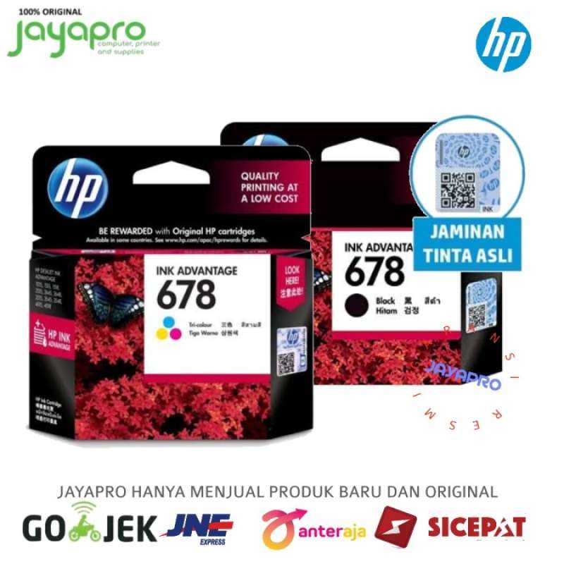 Promo SET Tinta HP 678 Black Color Original Ink Advantage Cartridge HP678 Diskon 23% di Seller ...