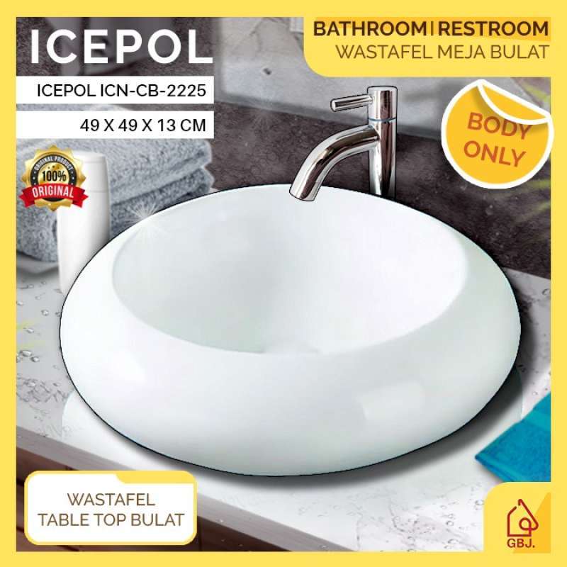 Promo Wastafel Meja Bulat Icepol Ic-2225 (Body Only) / Washtafel Cuci ...