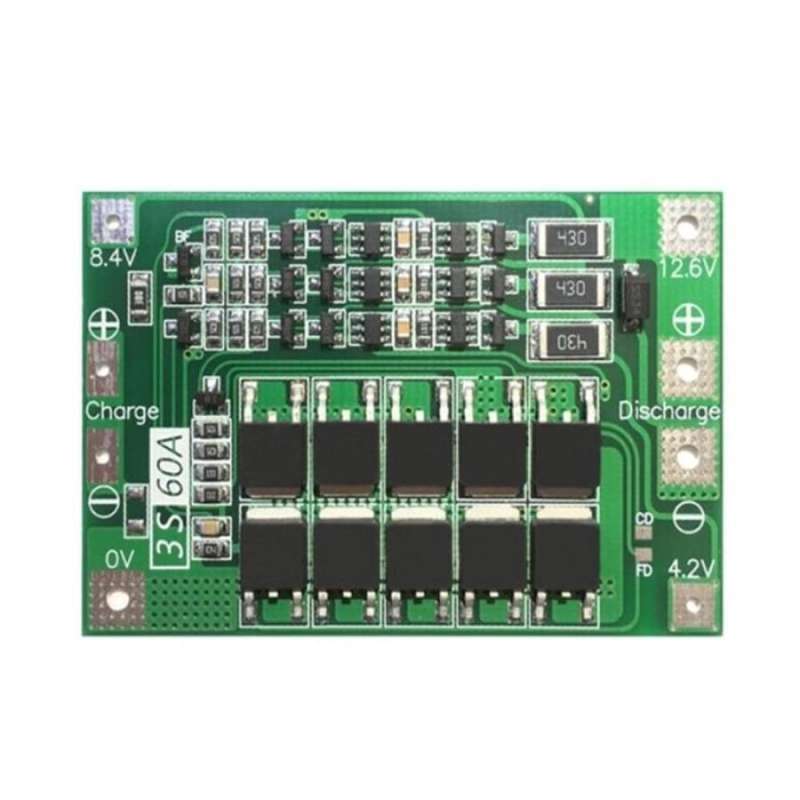 Jual BMS 3S 60A 12V Protection Board Balance Version 18650 Li-ion ...