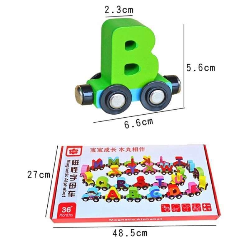 Jual magnetic alphabet number trains set ABC 123 magnet train mainan ...