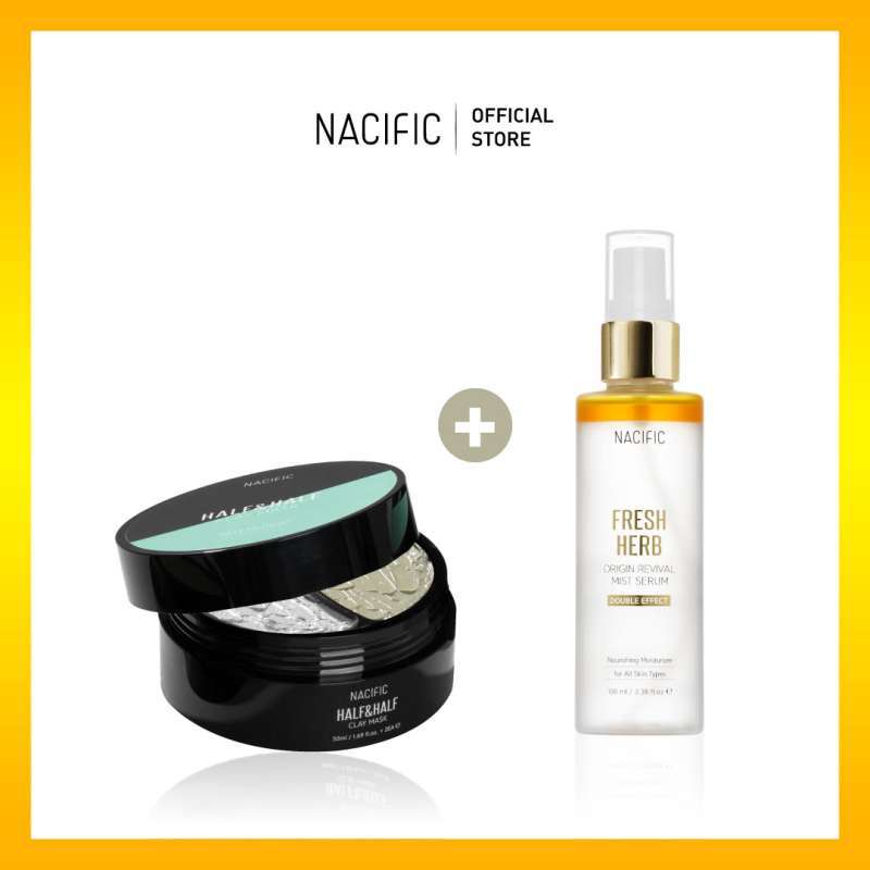 Promo Set Bundling Nacific Half & Half Clay Mask + Nacific Fresh Herb ...