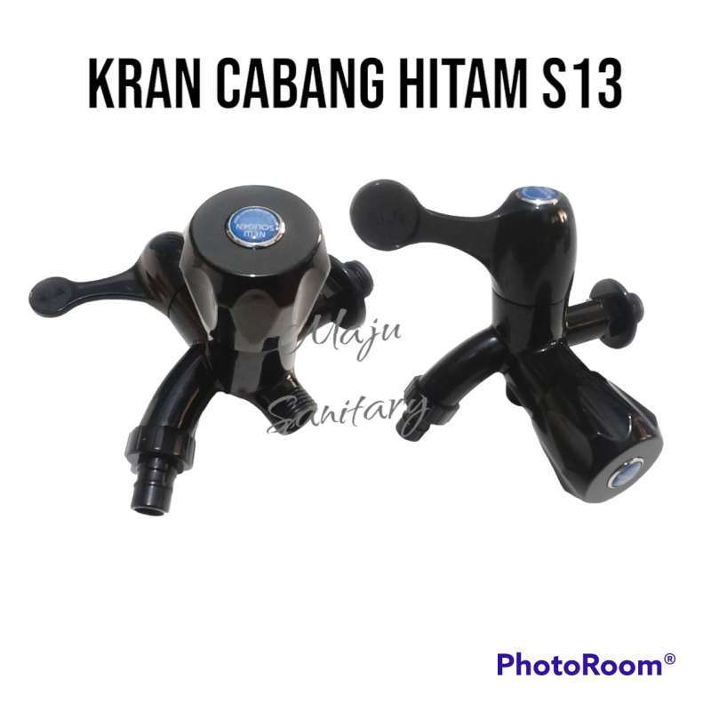 Jual kran cabang PVC soligen kran shower double cabang hitam S13 di ...