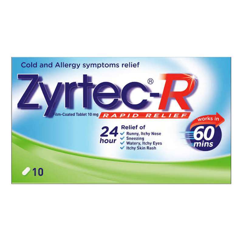 Jual Zyrtec-r Rapid Relief / Cold And Allergy Symptoms Relief / Obat ...