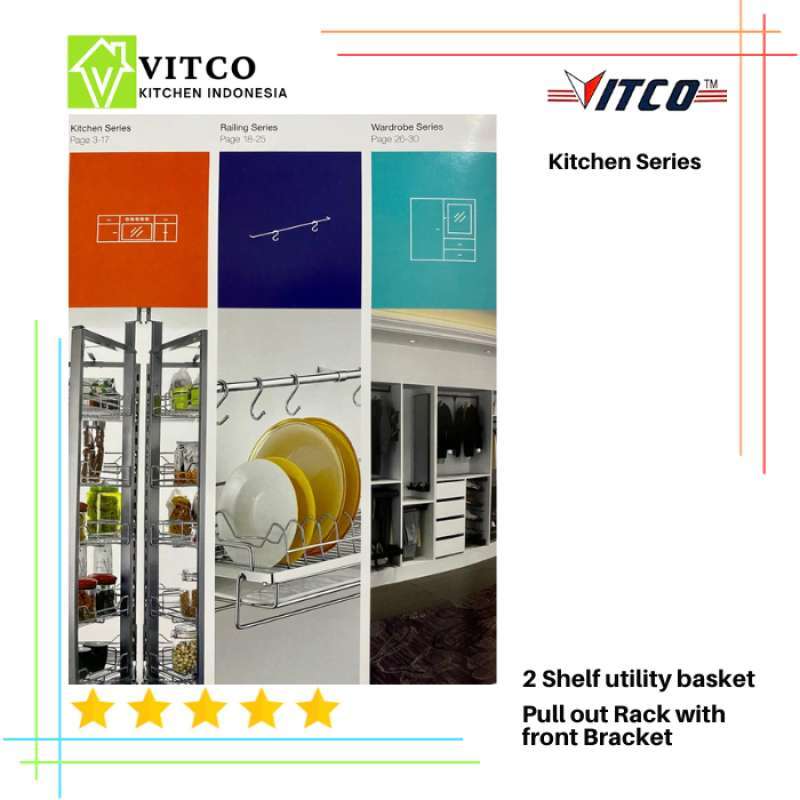 Jual Vitco Stainless Steel 2 Shelf Utility Pull Out Rack / Rak Dapur ...