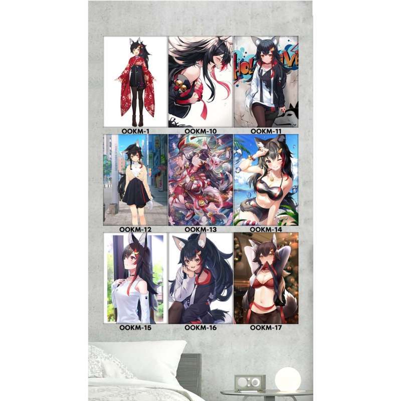 Promo Poster Ookami Mio Fans Mio-fam Hiasan Dinding Tema Anime Vtuber ...